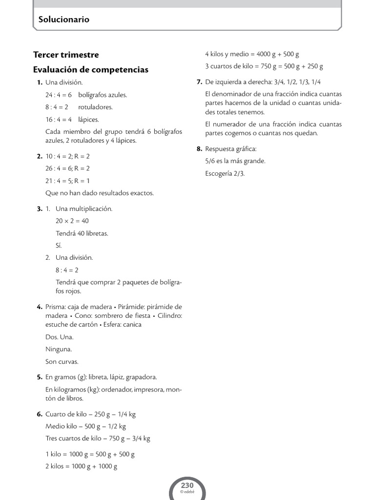 Sol Eva Comp-Trimestral Mat 3ep 3T | PDF