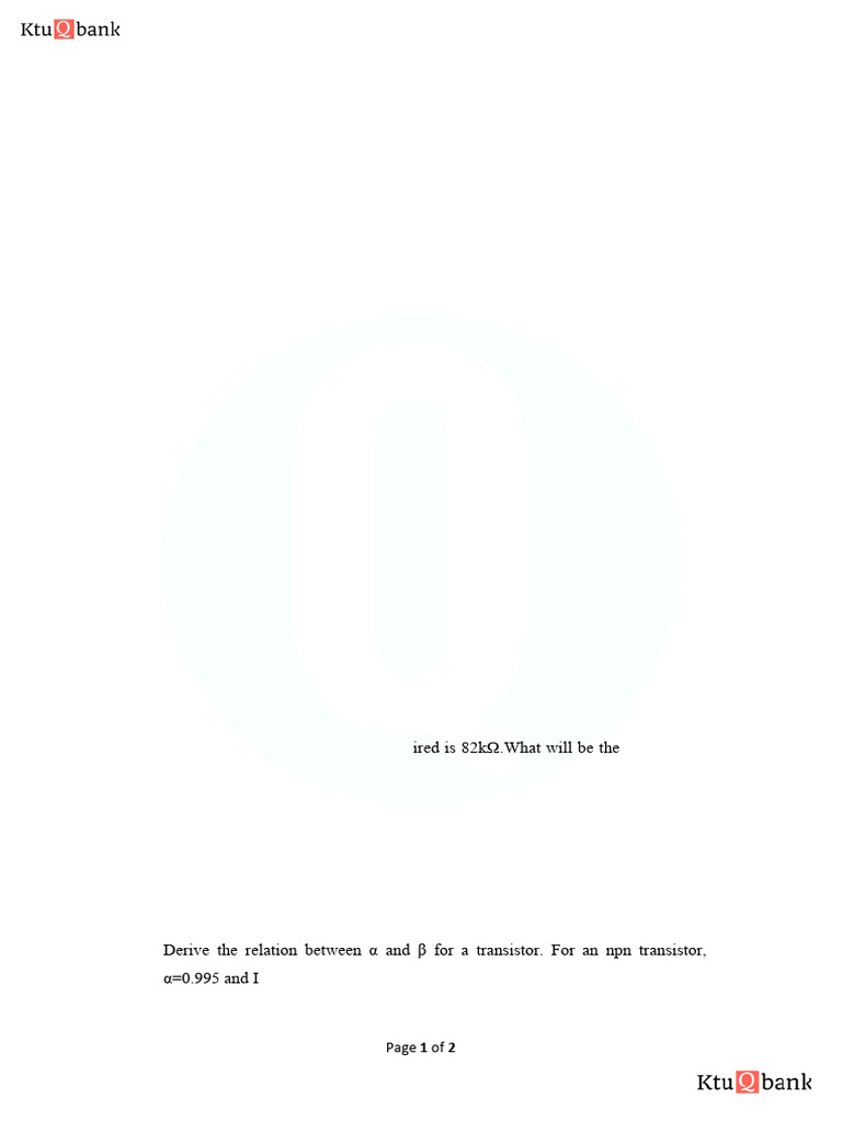 2019 December EC100-I - Ktu Qbank | PDF | Capacitor | Amplifier