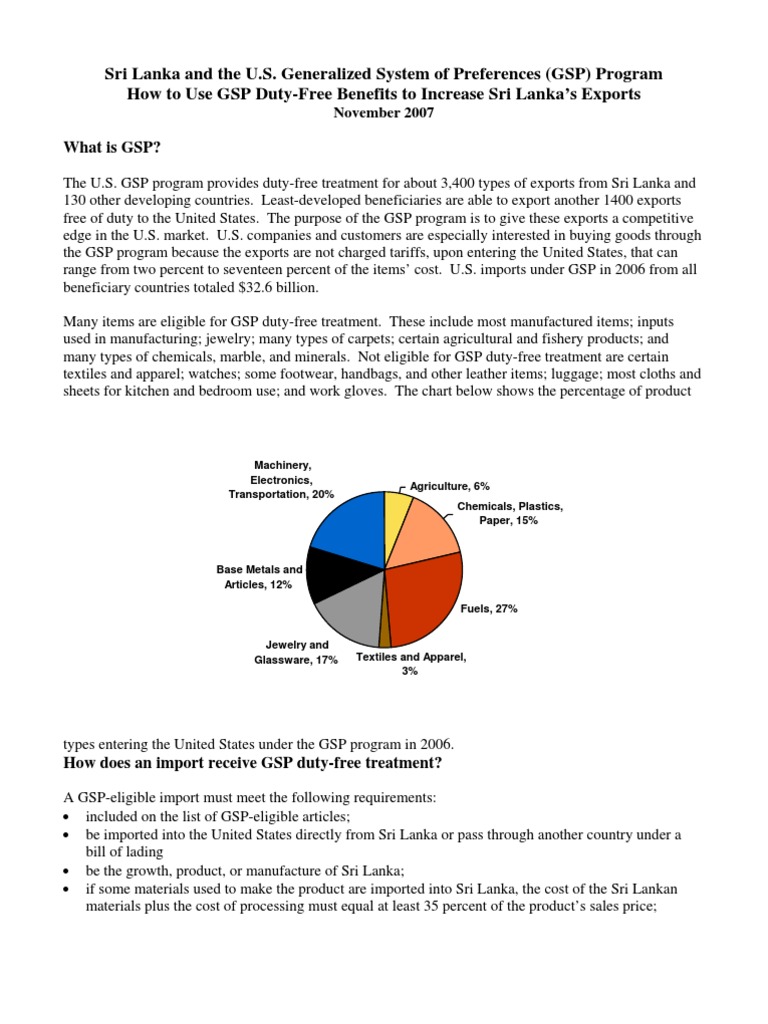 GSP Sri Lanka | PDF | Textiles | Rope