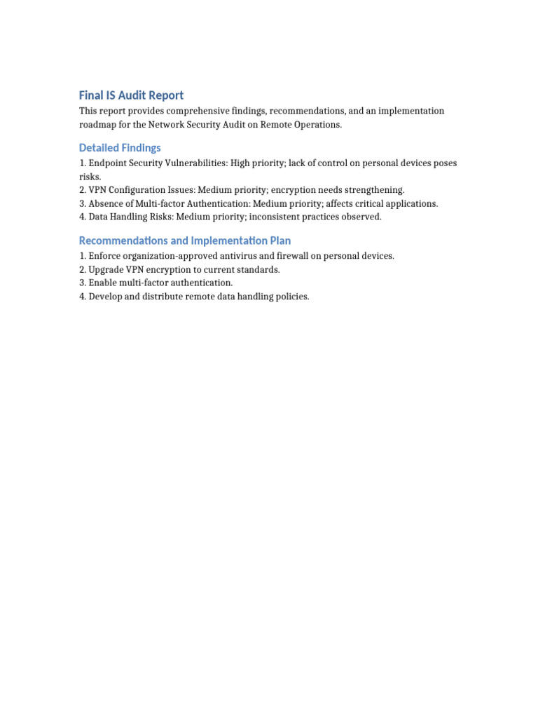 Final is Audit Report | PDF