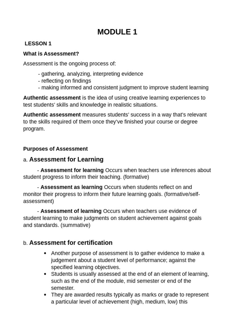 MODULE1_LESSON-2-3 | PDF | Educational Assessment | Learning