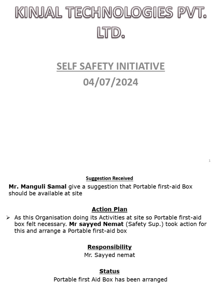 Self Safety Initiative | PDF