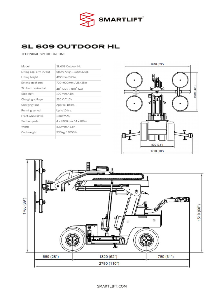 Smartlift sl609hl Specs en | PDF
