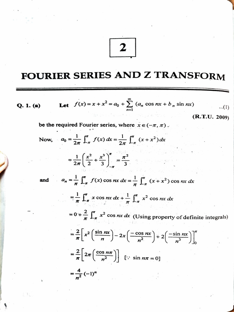 Fourier Series and Z Transform | PDF | Calculus | Trigonometry
