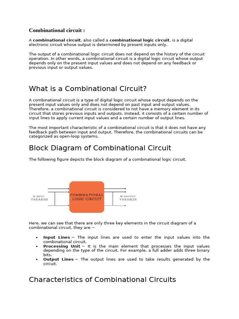 Combinational Circuit Pdf Subtraction Electronic Circuits