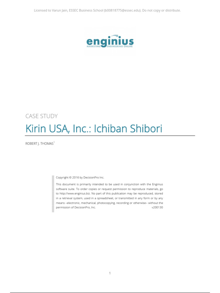 Kirin Case Study | PDF | Brand | Utility
