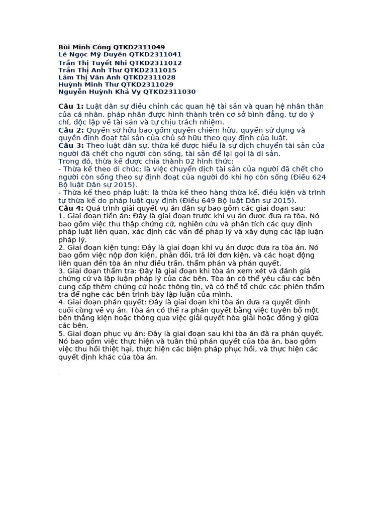 bài tập qtkd môn pldc 2 | PDF