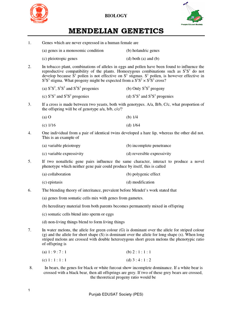 BiologyforAIEEE CET2009 10 | PDF | Dominance (Genetics) | Genotype
