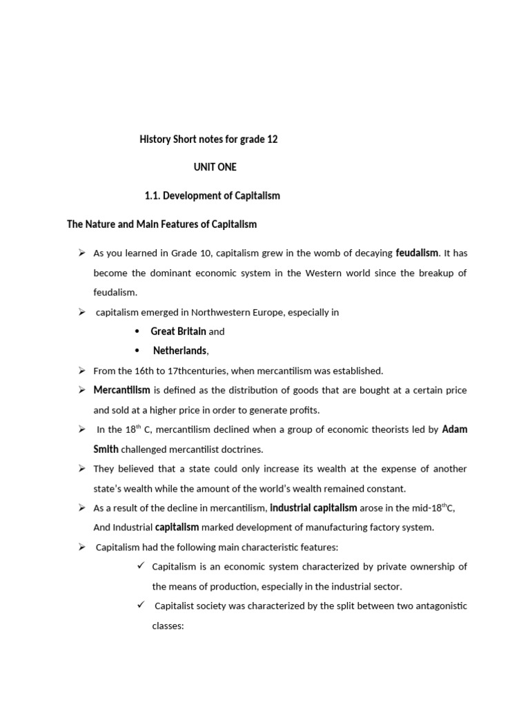 Development of Capitalism in History | PDF | Capitalism | Mercantilism