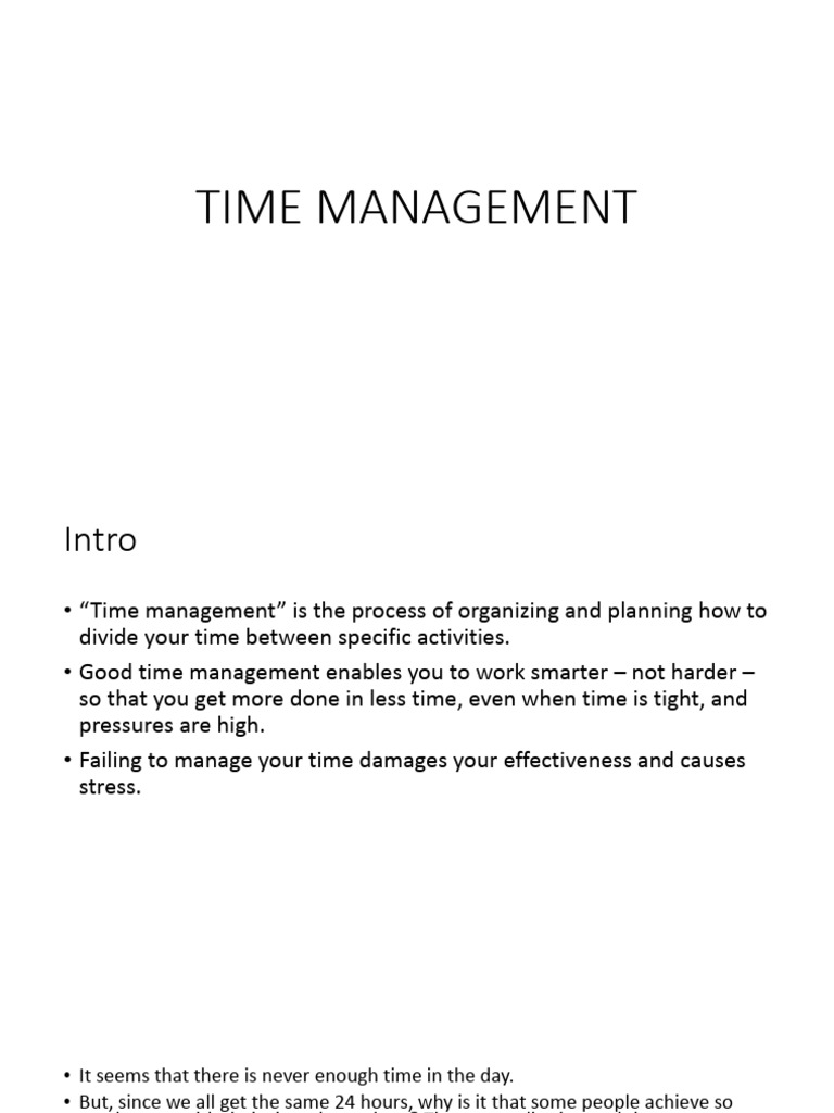 Lecture On Time Managment 2021 Lecture II | PDF | Time Management ...