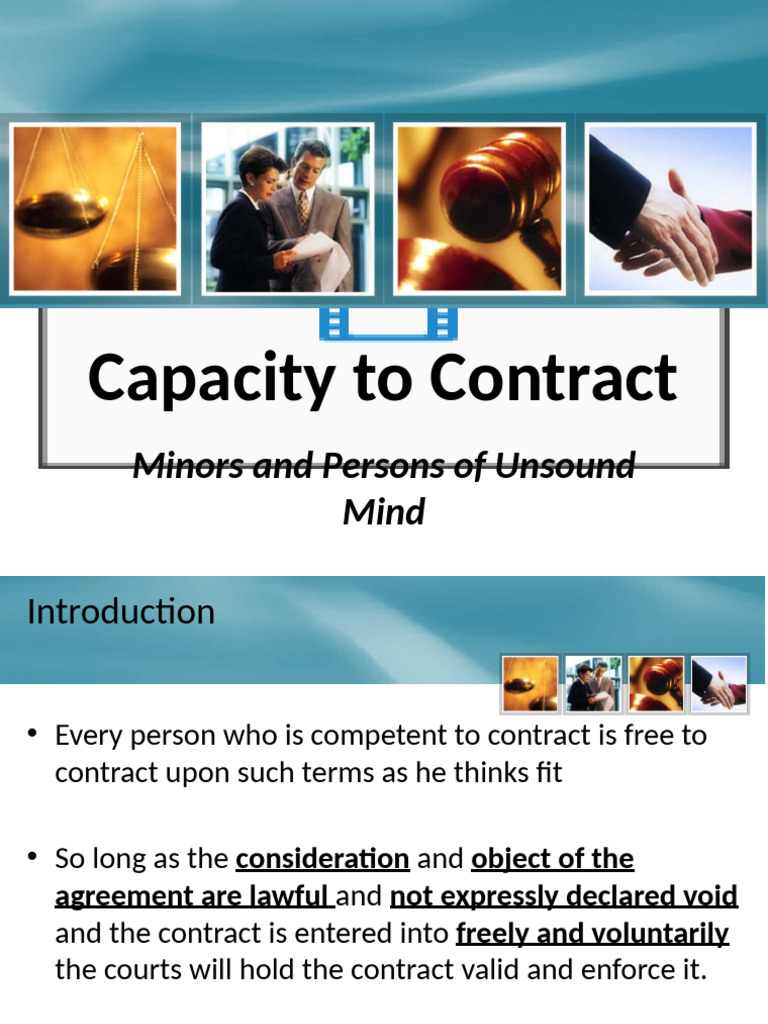 Capacity to Contract: Minors & Law | PDF | Misrepresentation | Sanity