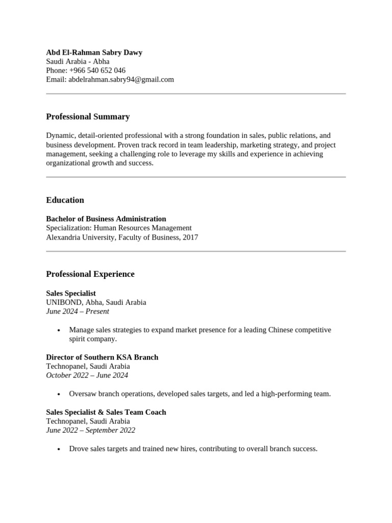 Abdo CV | PDF | Business | Business Economics
