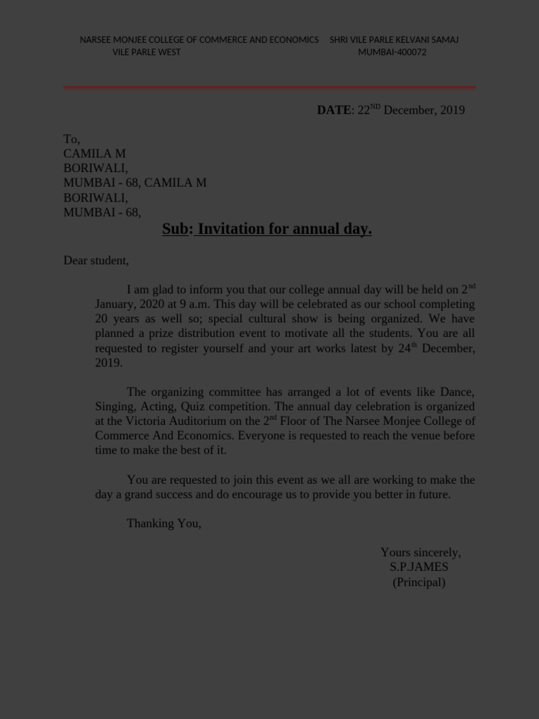 Test Letter | PDF