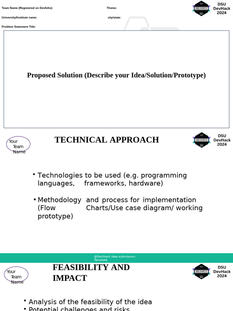 DSU DevHack Idea Submission Template | PDF