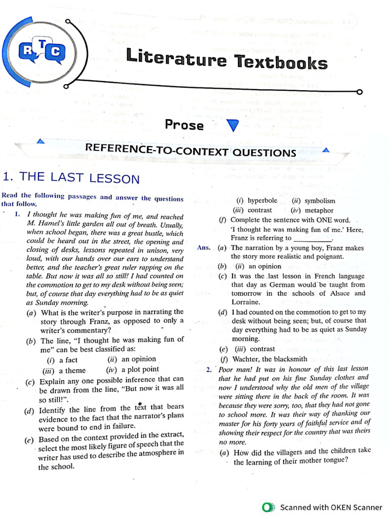 Prose, Poetry & Supplementary Extracts Study Material | PDF