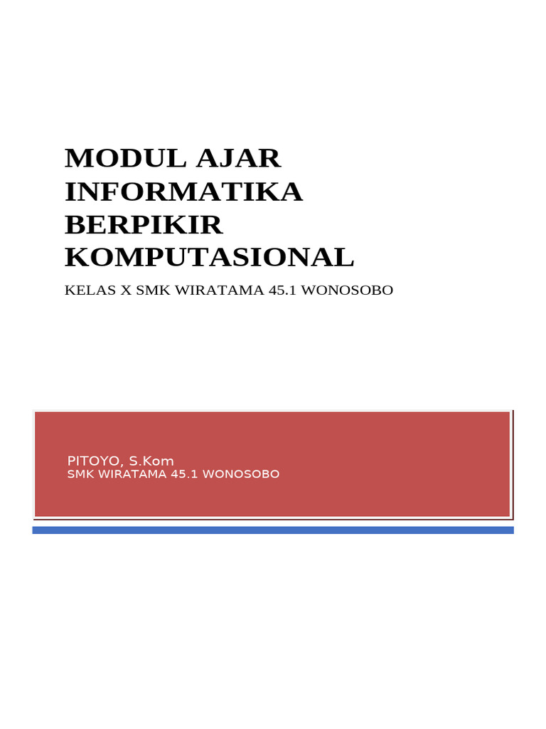 Modul Informatika SMK Kelas X | PDF