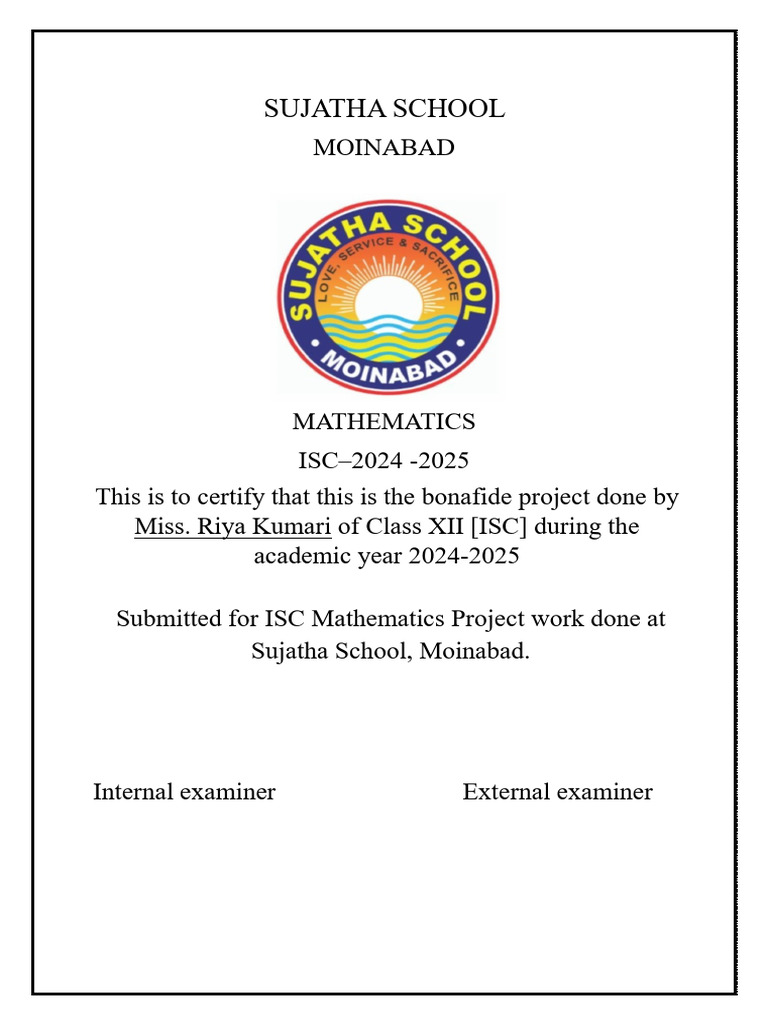 Maths Certificate Riya | PDF
