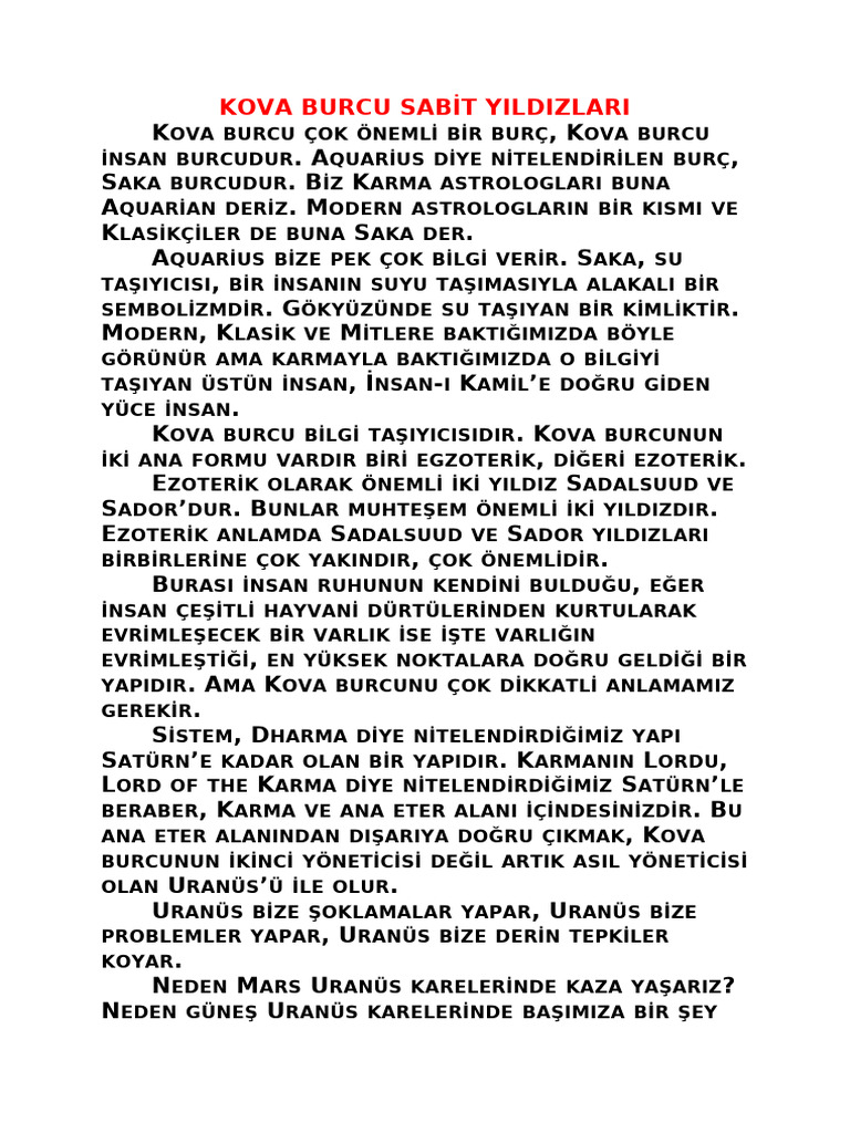 Kova Sabitleri | PDF