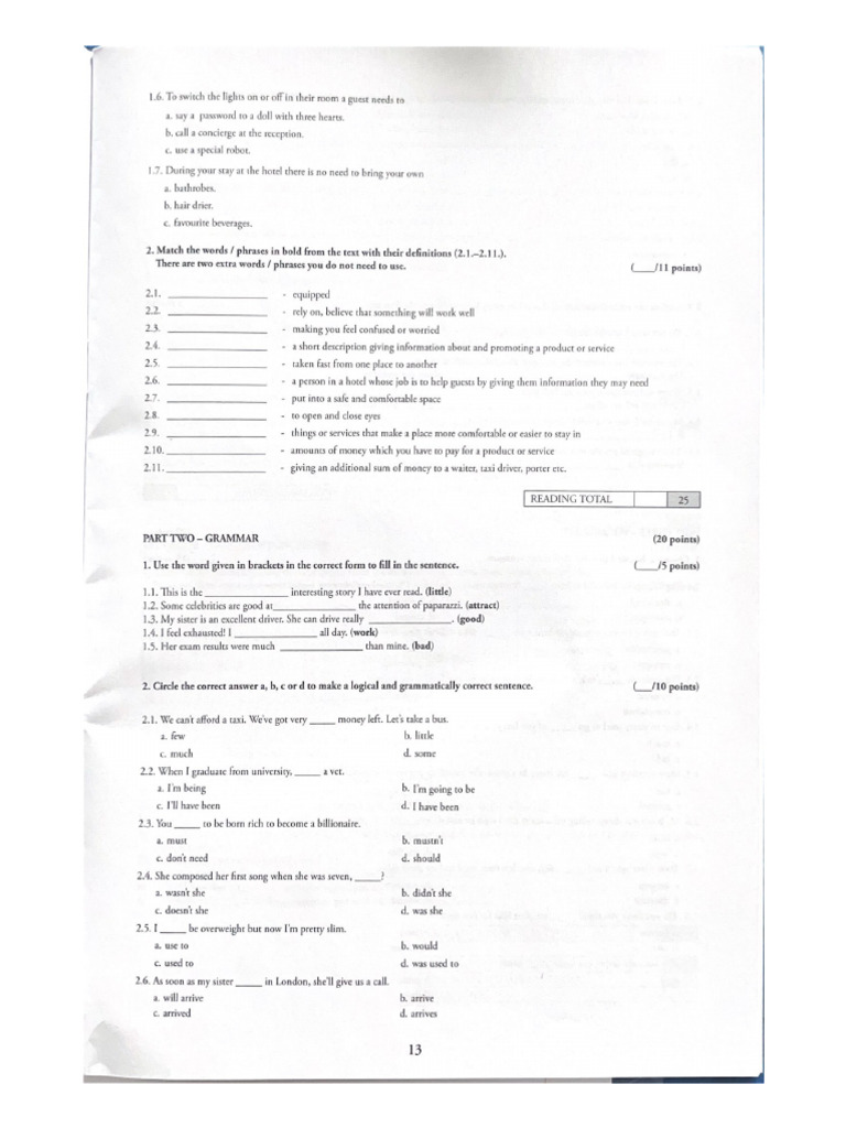 Mock Examination No. 1 (B2) | PDF