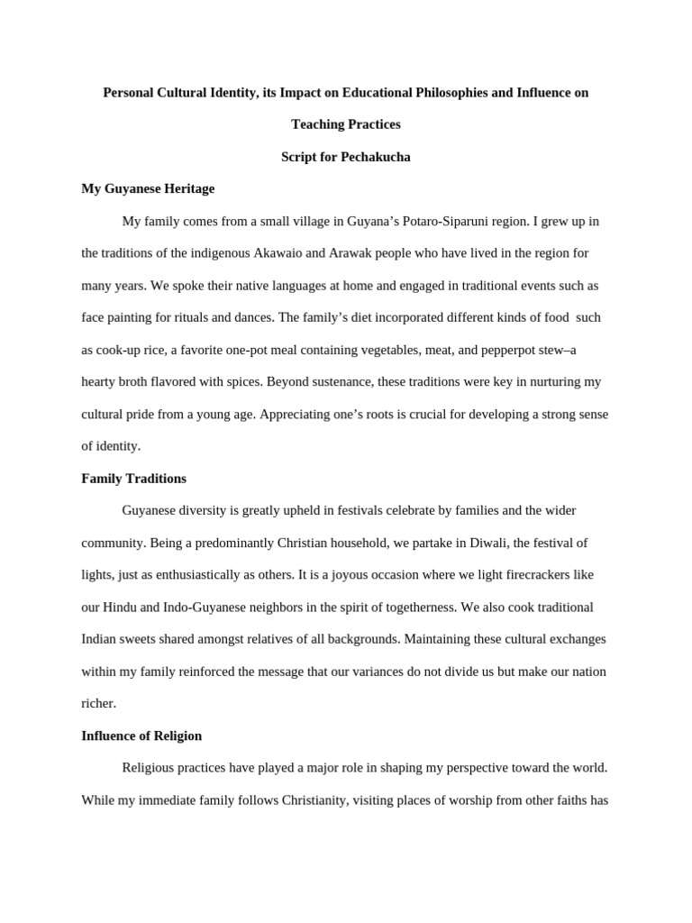 Personal Cultural Identity-2 | PDF | Multiculturalism | English As A ...