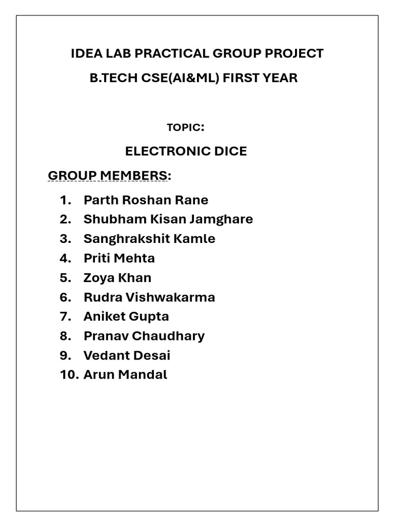 Idea Lab Practical Group Project GP9 | PDF | Digital Electronics ...