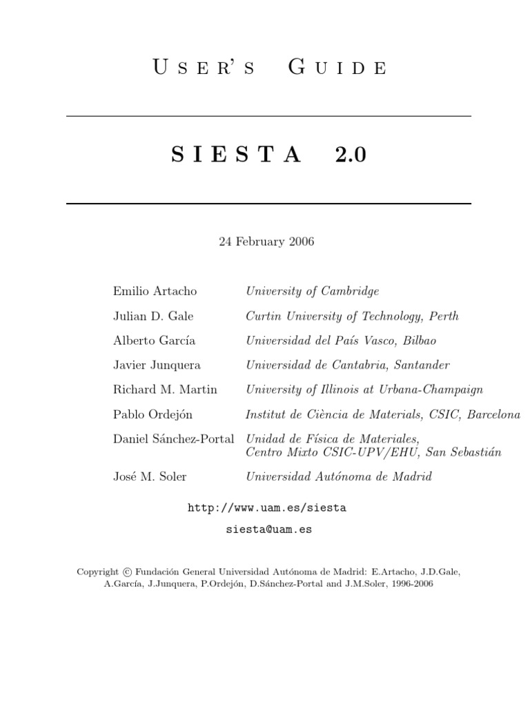 Siesta | PDF | Atomic Orbital | Parameter (Computer Programming)
