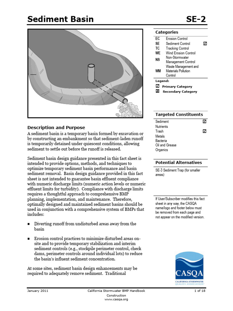 Sediment Basin Design Guide | PDF | Drainage Basin | Spillway