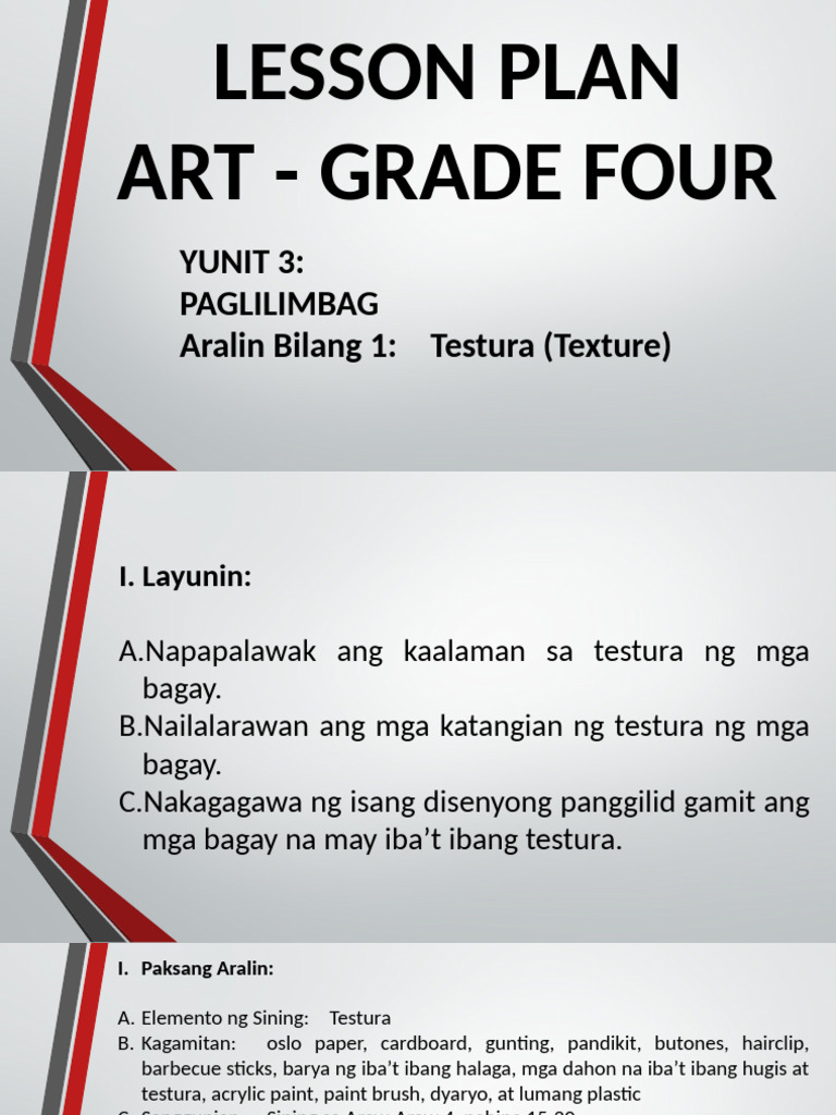 Cot - DLP - Art 4 by Master Teacher Jenette M. Escueta | PDF