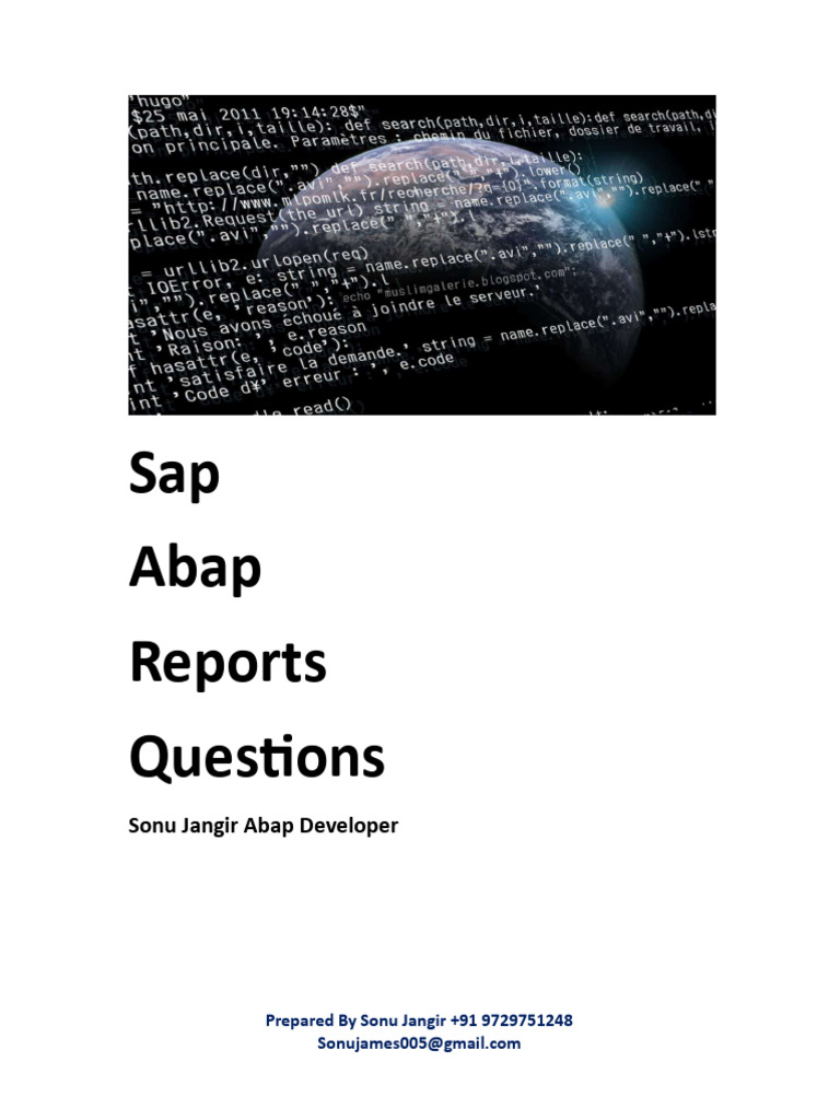 Sap Abap Reports Questions | PDF | Databases | Computing
