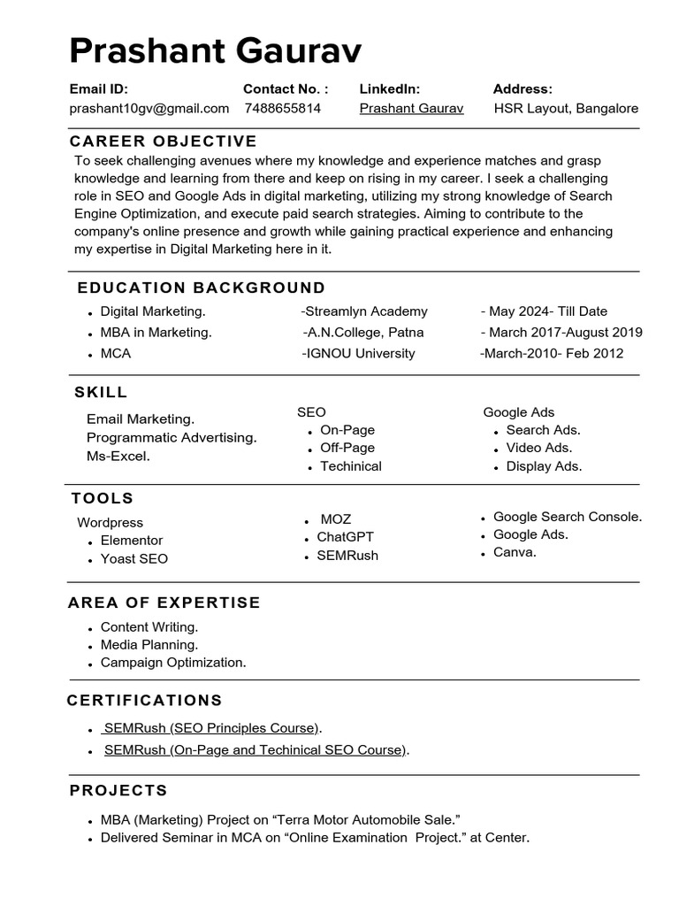 Prashant Gaurav: SEO & Google Ads Expert | PDF | Business