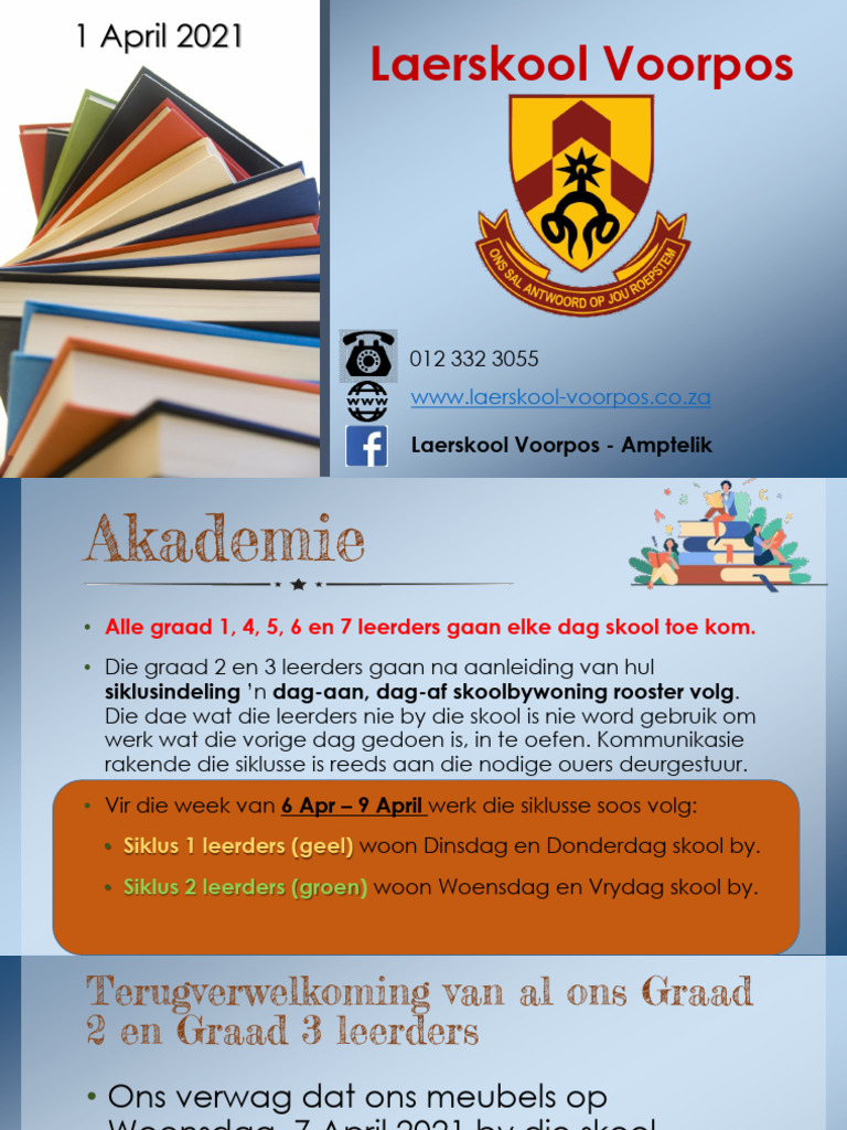 1 April 2021: Laerskool Voorpos | PDF