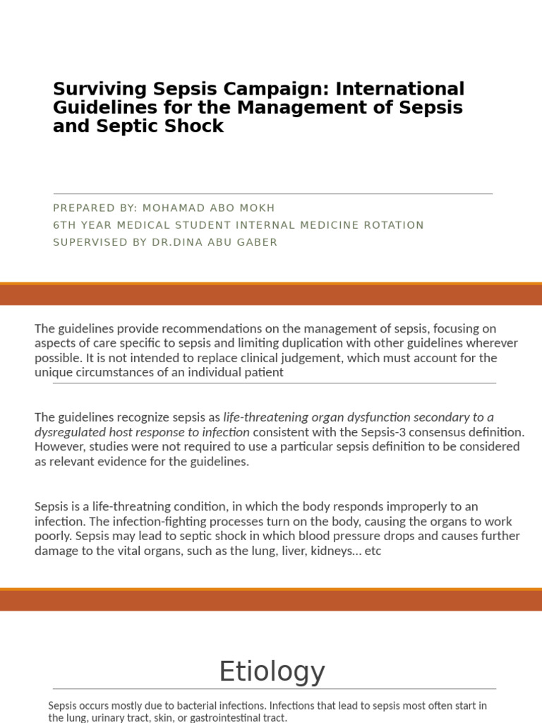 Surviving Sepsis Campaign | PDF | Sepsis | Causes Of Death