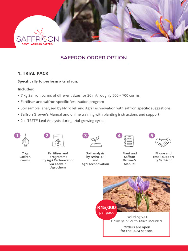 Saffricon Order Trial Pack 2024 | PDF | Horticulture