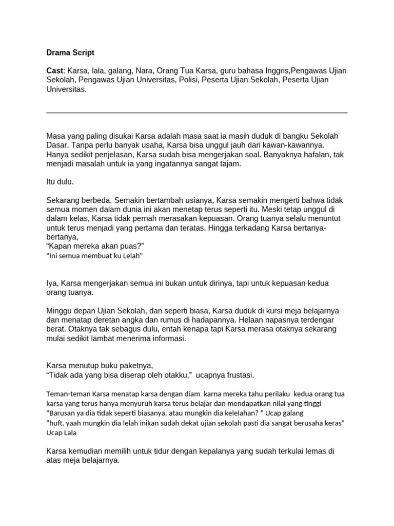 Drama Script | PDF | Seni & Disiplin Bahasa | Agama & Spiritualitas