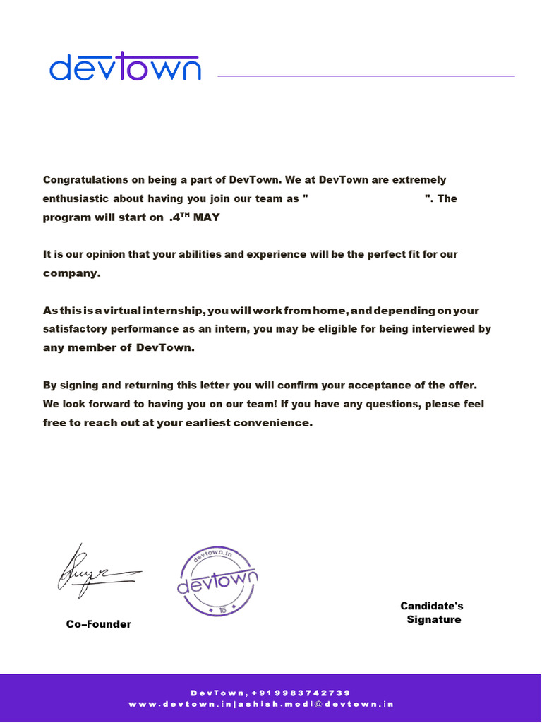 Welcome to DevTown, Campus Ambassador | PDF