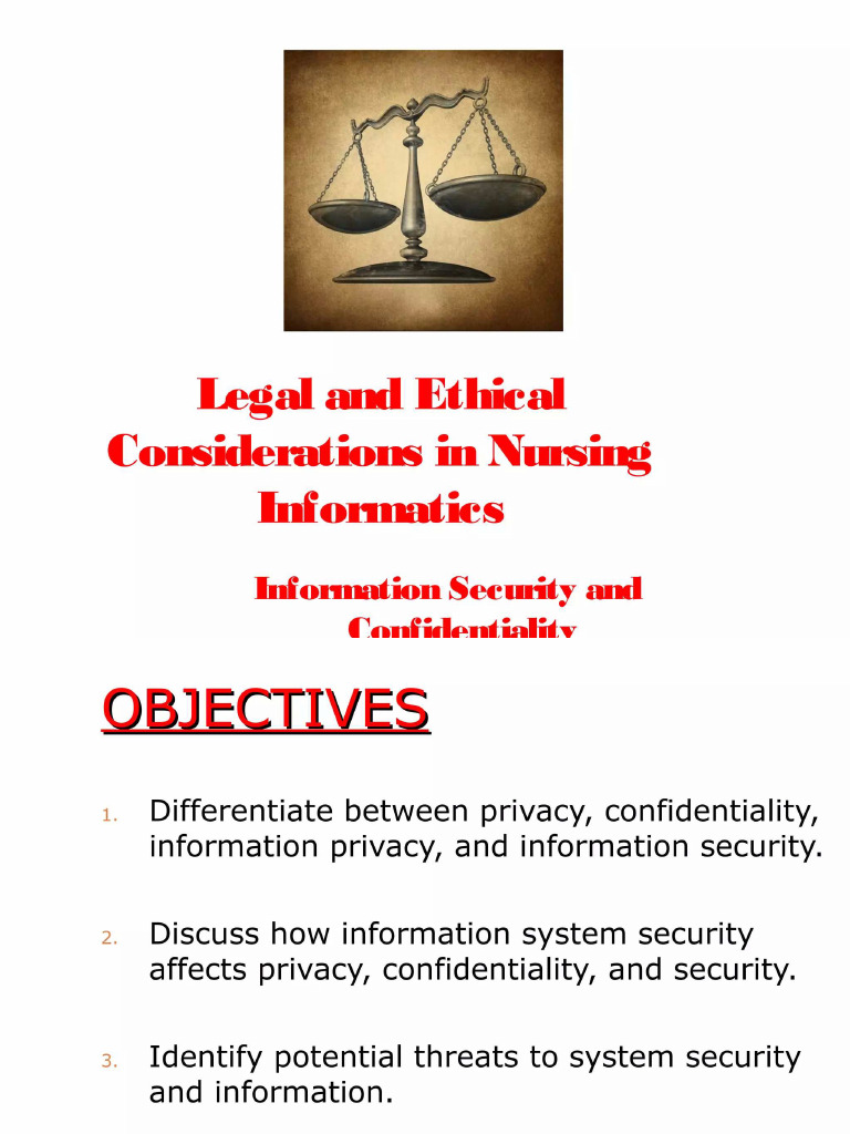 Legal and Ethical Considerations in Nursing Informatics | PDF