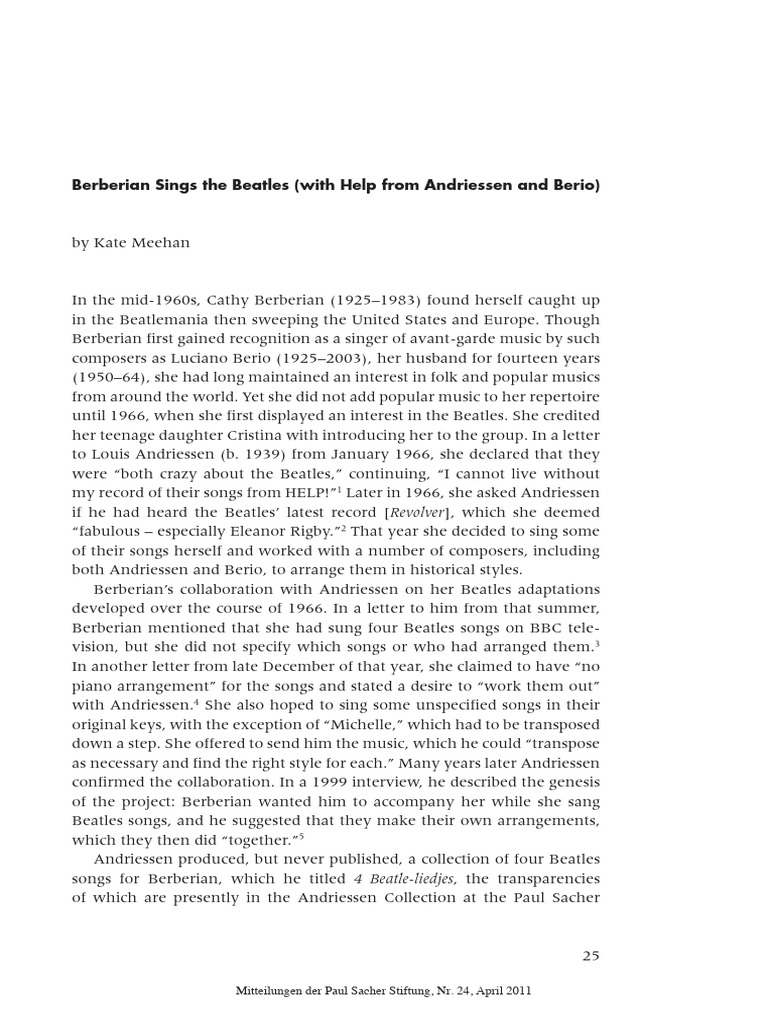 Mitteilungen Pss 24 Kate Meehan | PDF | The Beatles
