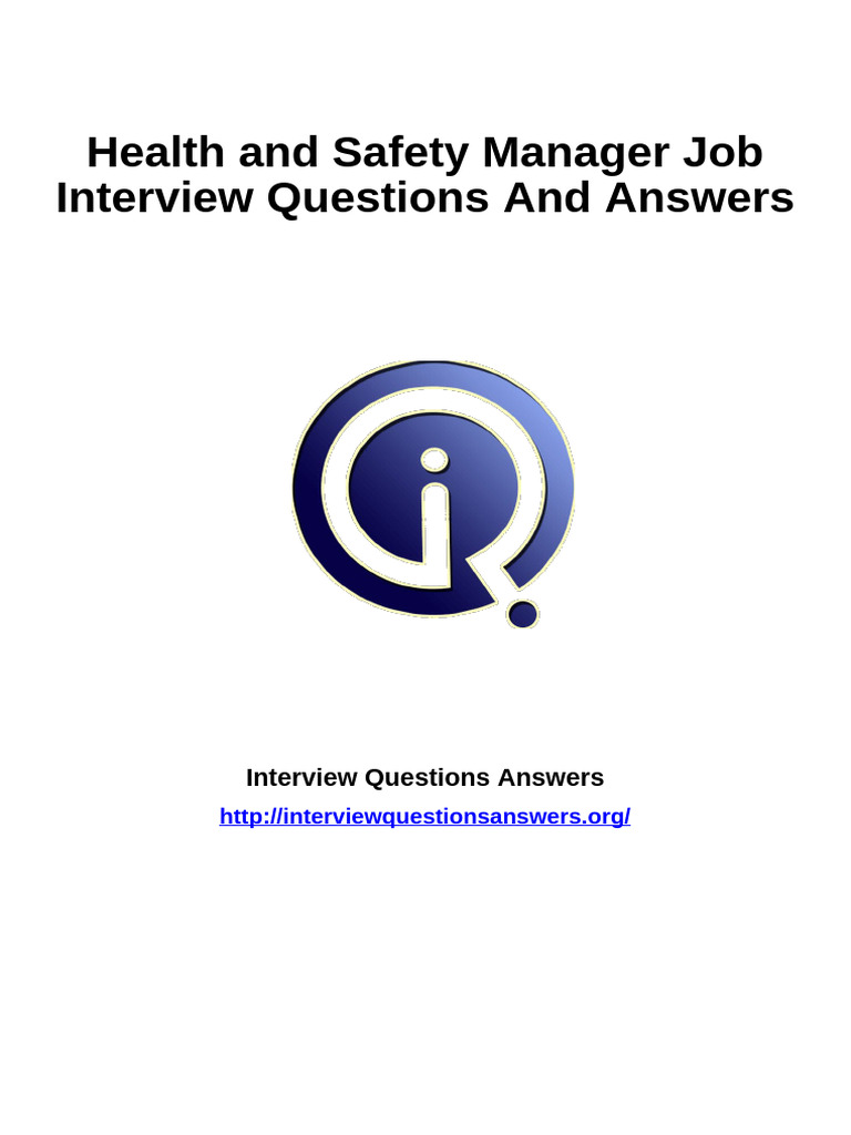 Health and Safety Manager Interview Questions Answers Guide | PDF | Employment | Question