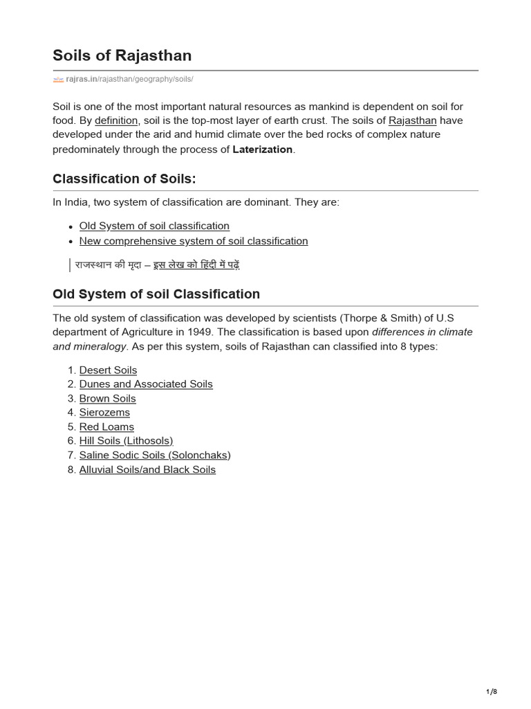 Rajras - In-Soils of Rajasthan | PDF | Soil | Desert
