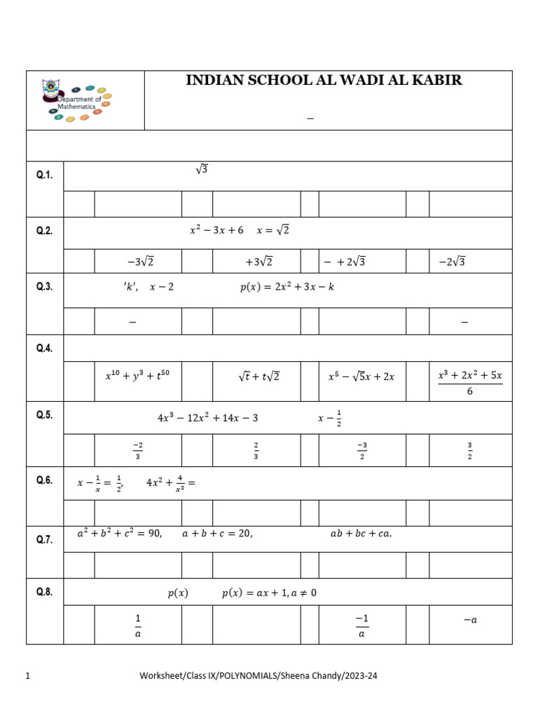 Factorization and Polynomial Worksheet | PDF | Polynomial | Factorization
