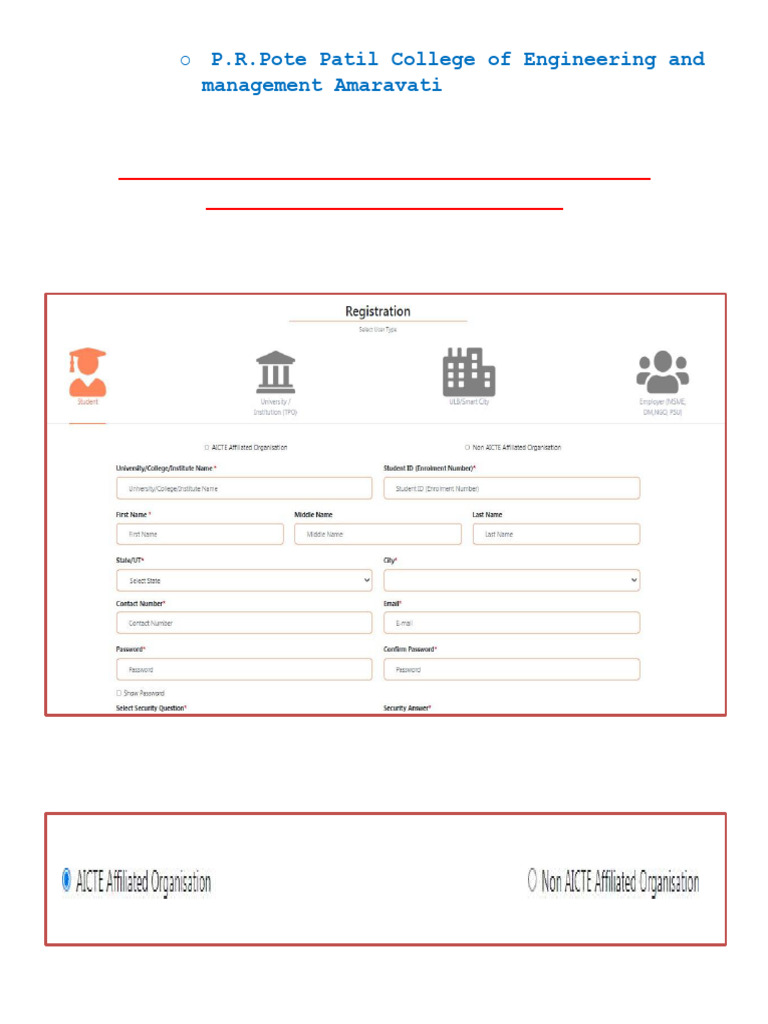 AICTE Registration Guidelines | PDF