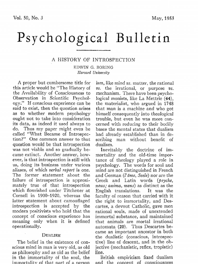 A History of On Edwin G Boring | PDF | Psychophysics | Consciousness