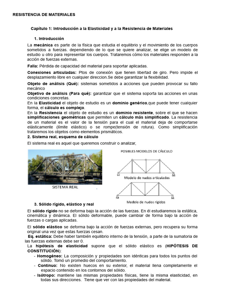 Resistencia de Materiales | PDF | Estrés (Mecánica) | Elasticidad (Física)