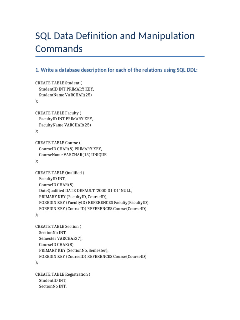 SQL_Modified_Commands | PDF | Data Management | Computer Programming SQL_Modified_Commands | PDF | Data Management | Computer Programming