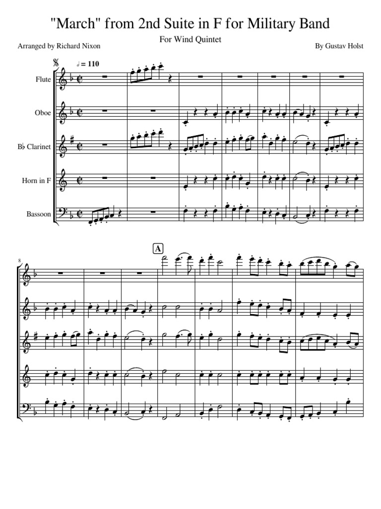 March From 2nd Suite in F For Military Band | PDF | Compositions ...