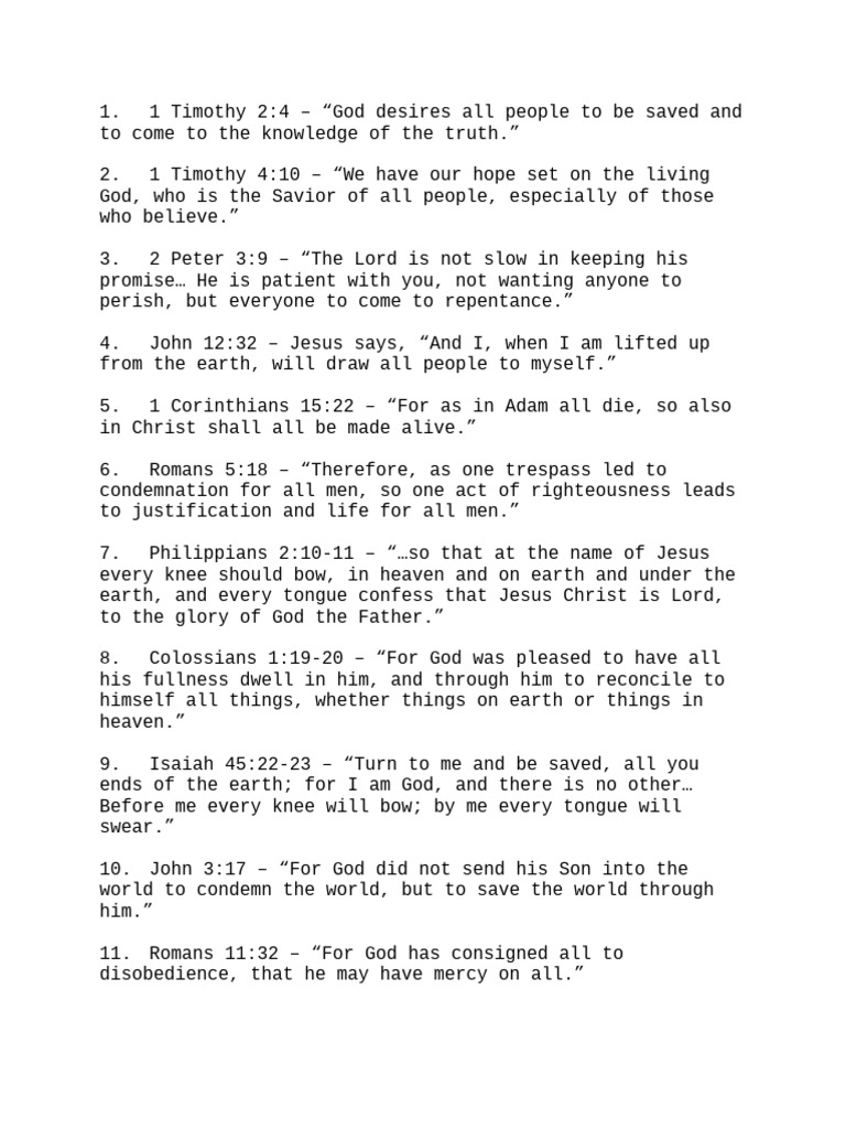 Christian Universalist Bible Verses | PDF | Glory (Religion) | Jesus