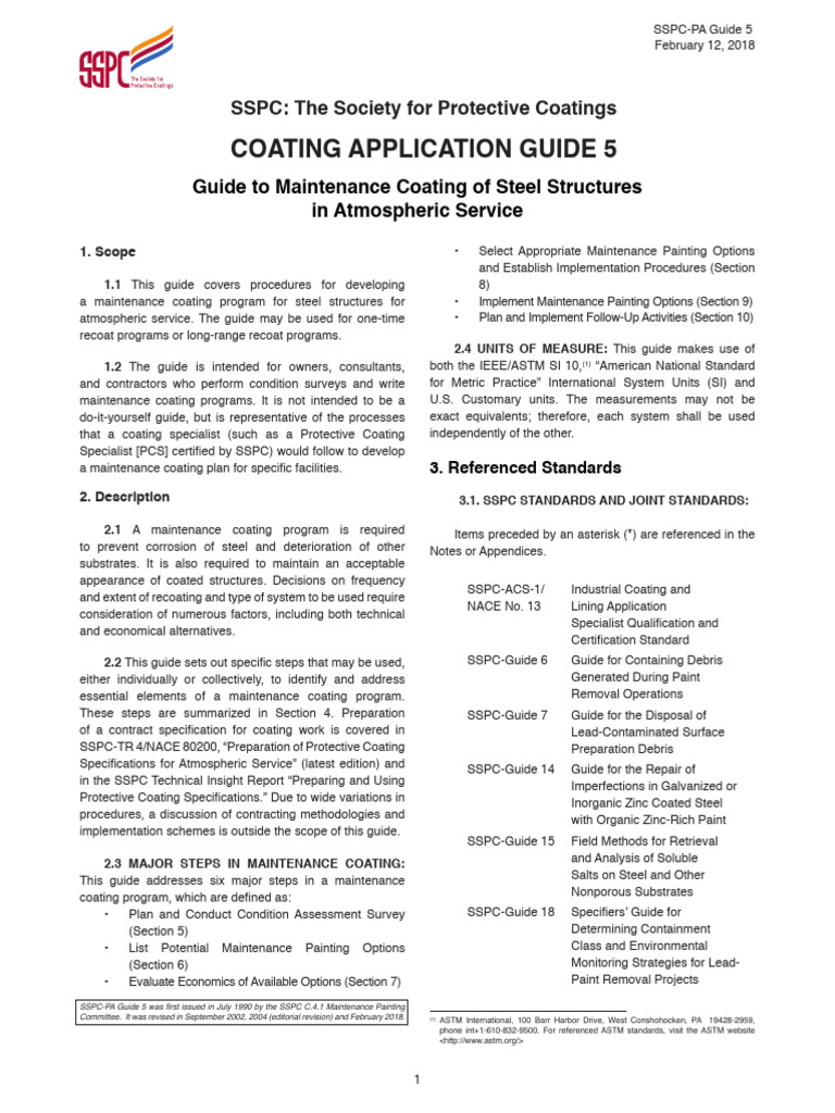SSPC PA Guide 5 | PDF | Corrosion | Coating