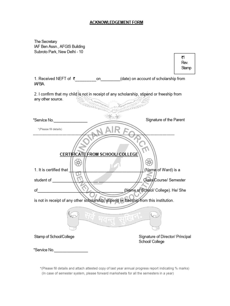 IAFBA Scholarship Continuation Form | PDF