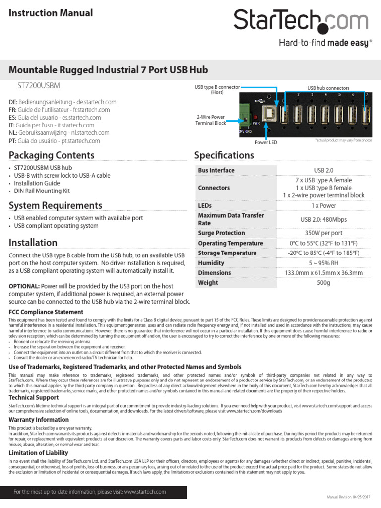 Startech_ST7200USBM | PDF | Usb | Radio