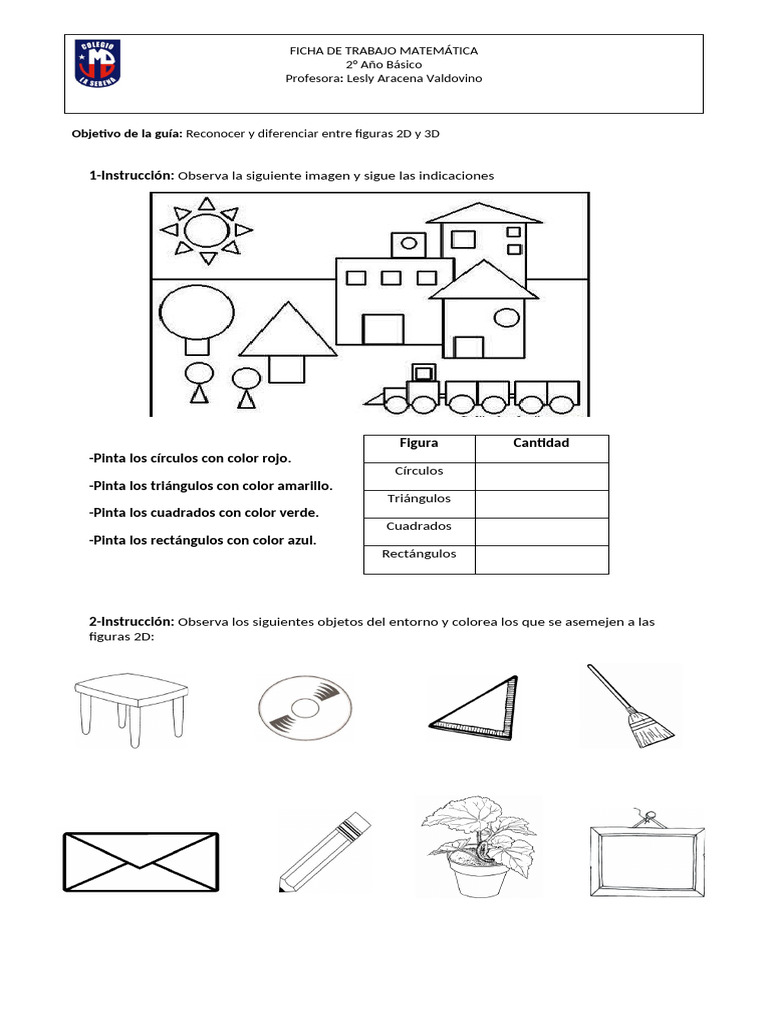 Actividades de Figuras 2D y 3D para 2° Básico | PDF | Métodos y ...